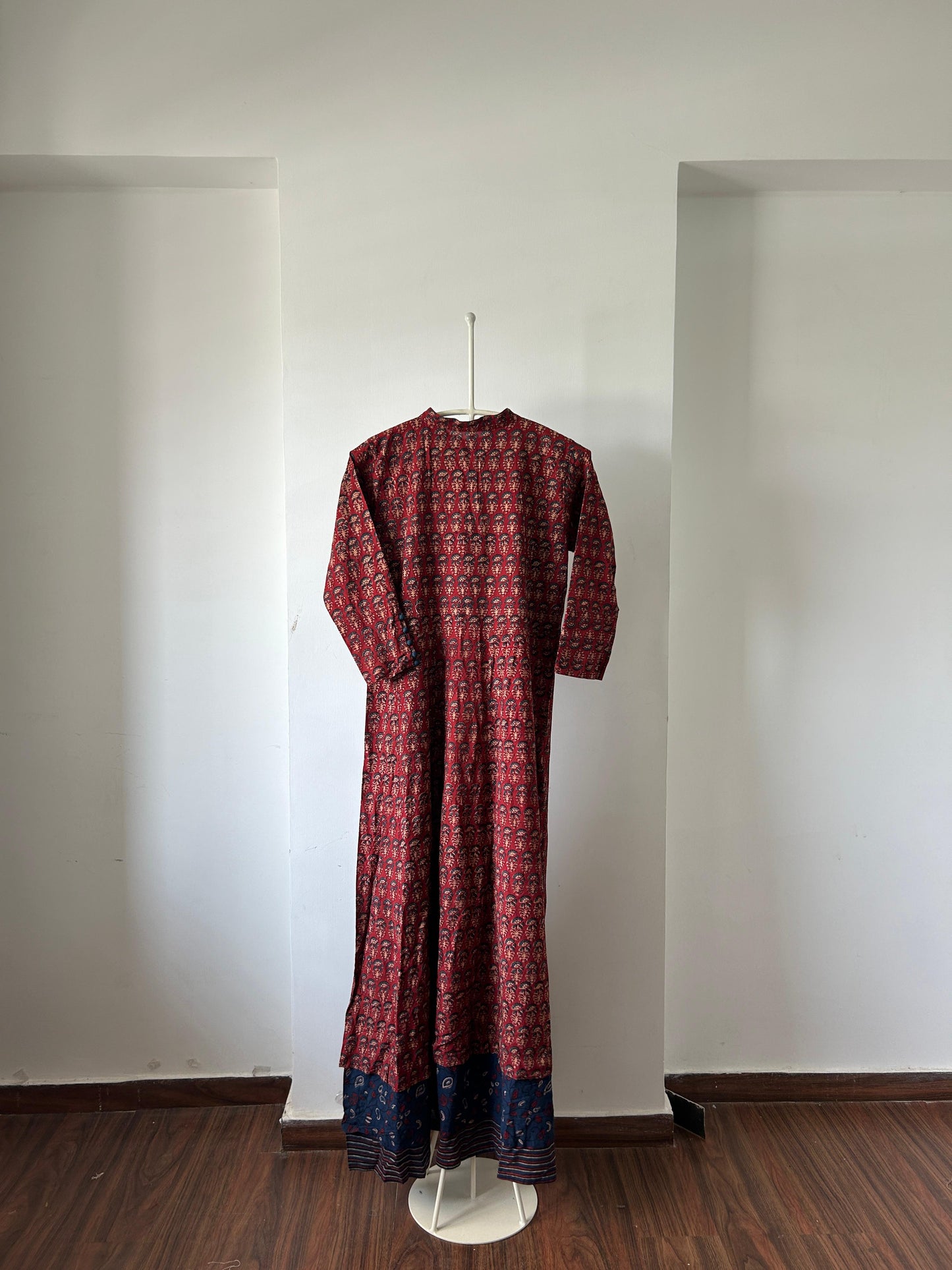 All over Printed Anarkali with Double Layered Border – Silai Studio